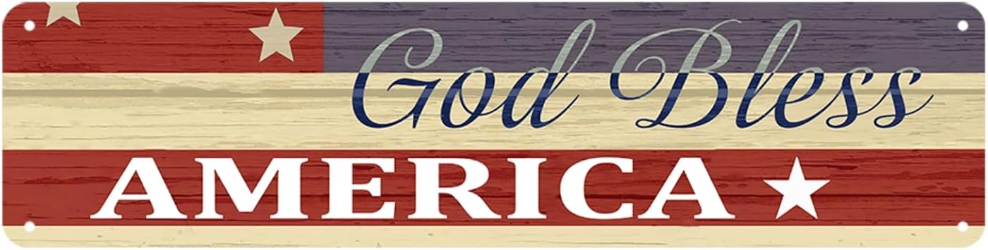 Amazon.com: God Bless America Sign Vintage Metal Tin Signs Man Cave ...