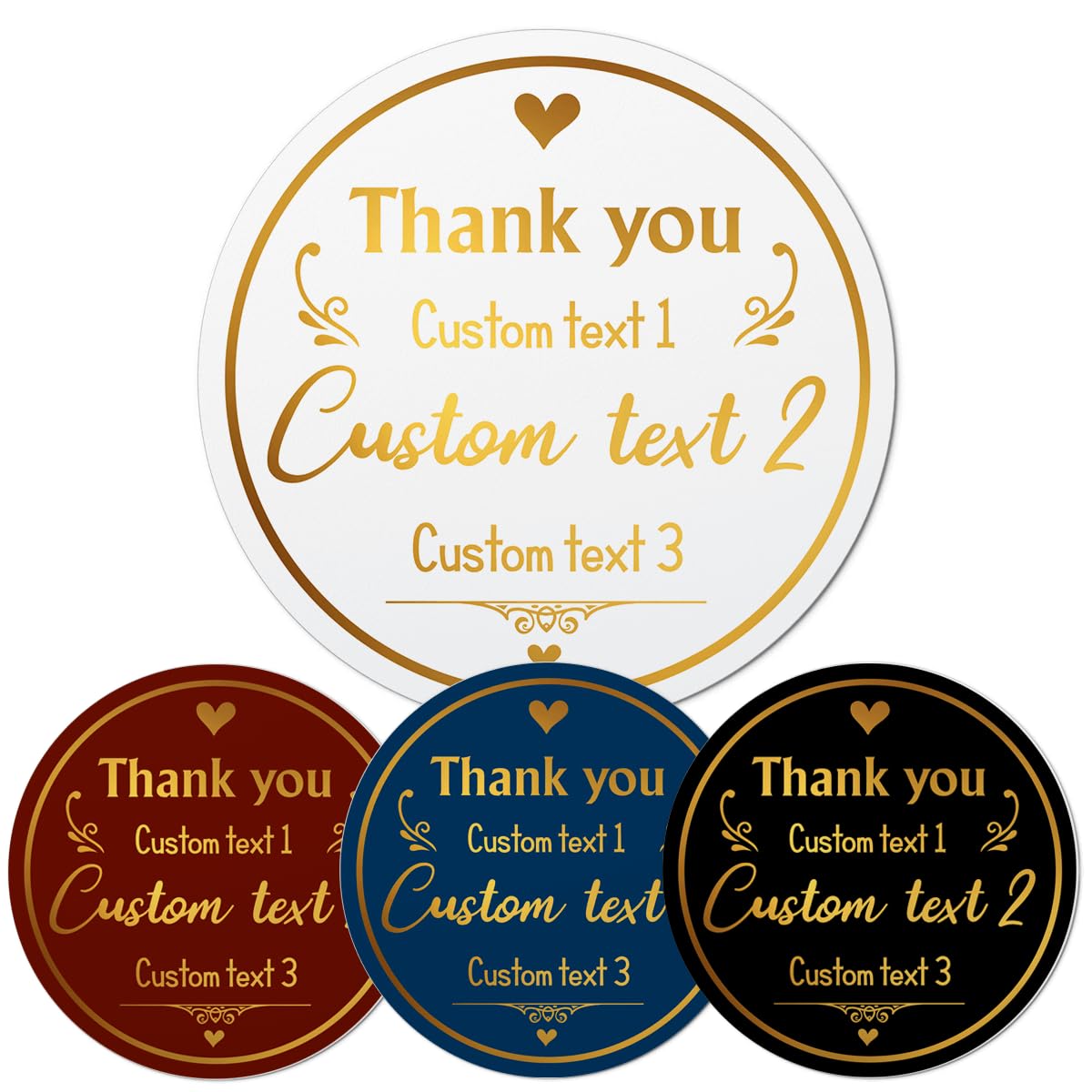 Samples Thank You Stickers Round Thank You Sticker Canva Template