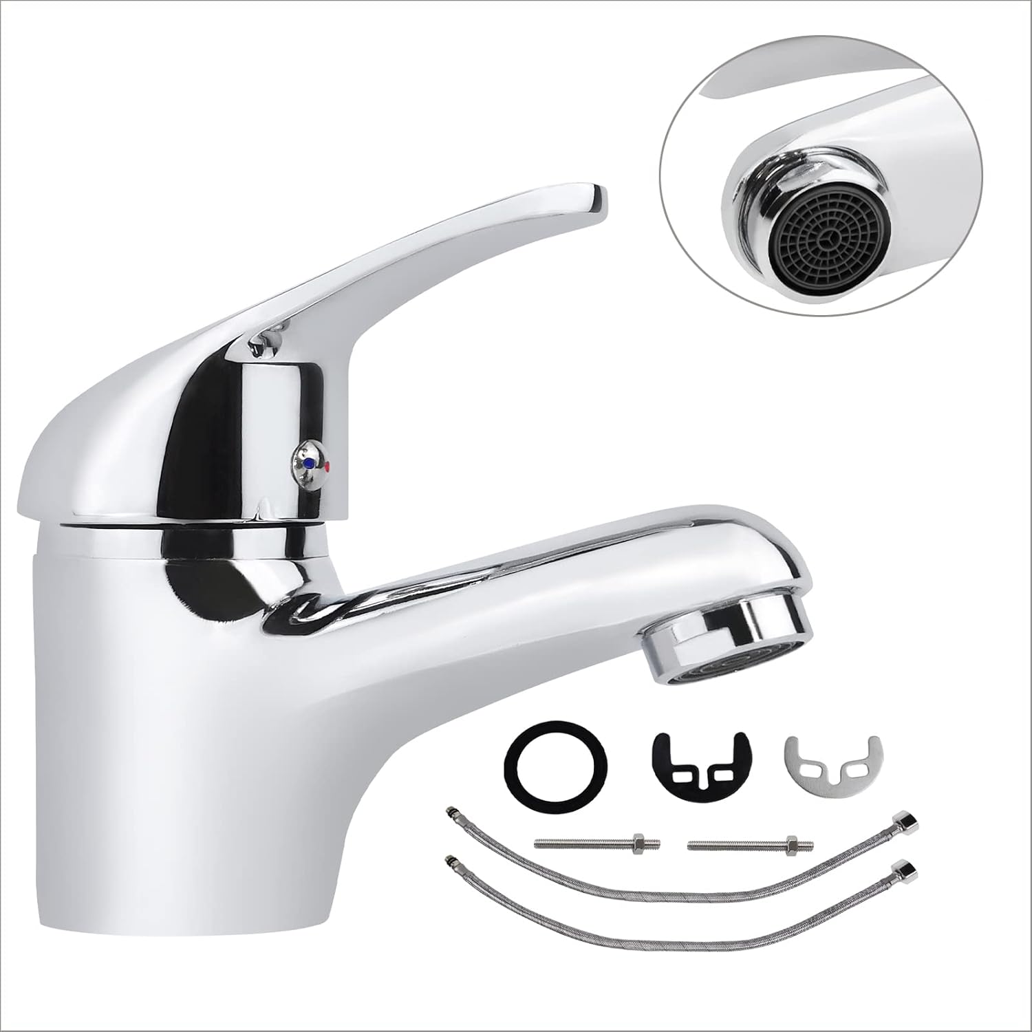 Bathroom Sink Taps, Basin Mixer Tap Monobloc Small Modern Bathroom ...