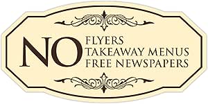 Amazon.com : Signs ByLITA Victorian No Flyers No Takeaway Menus No Free ...