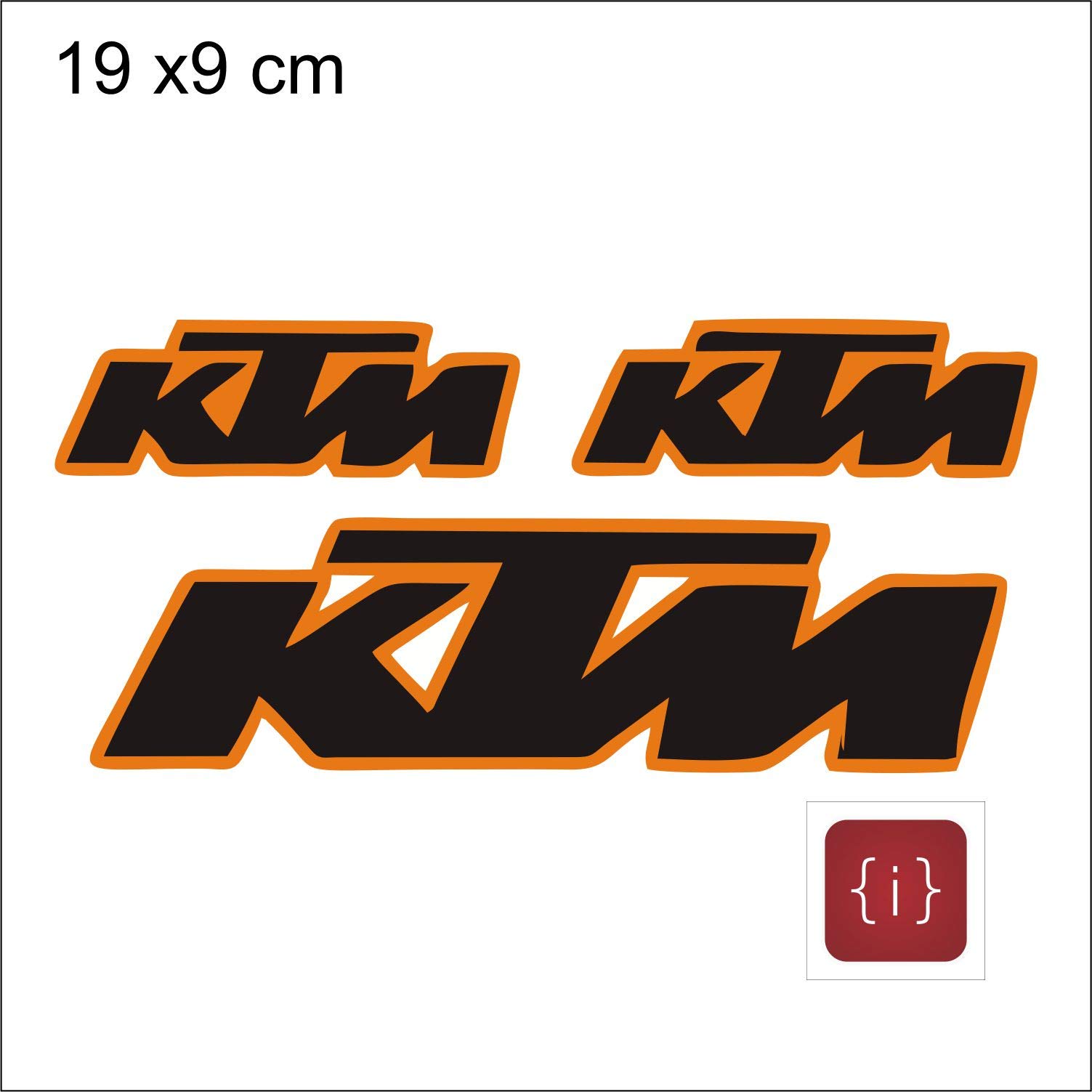 Ktm Logo Sticker KTM Stickers (3 Pieces) 10X12 Cm