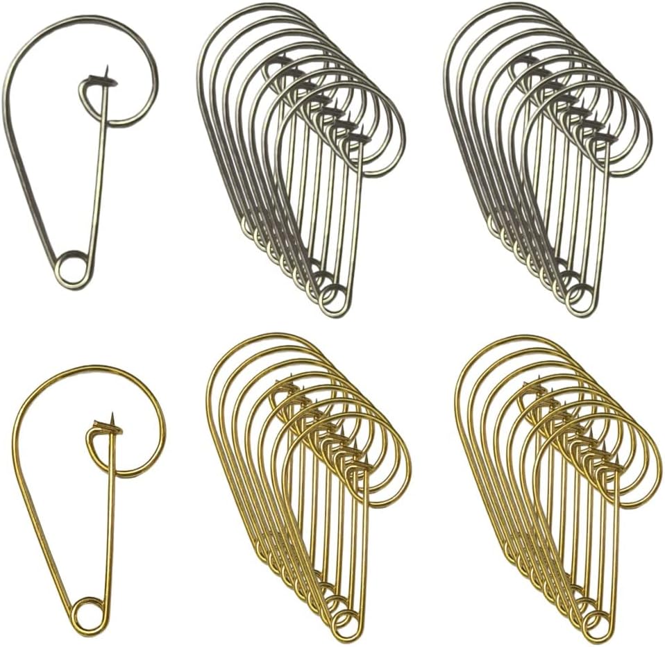 Amazon.com: 30 Pieces 2.2 inch Large Safety Pins - Heavy Duty Metal ...