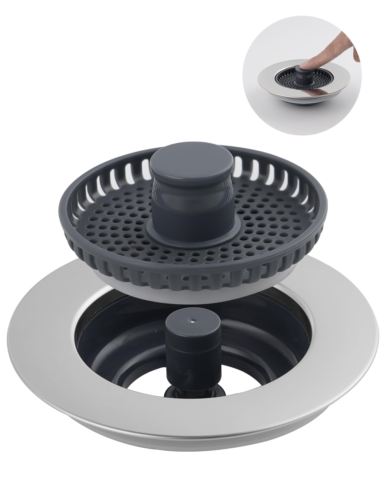 iFealClear Upgraded Kitchen Sink Strainer and Plug Set, 3-in-1 Drain ...