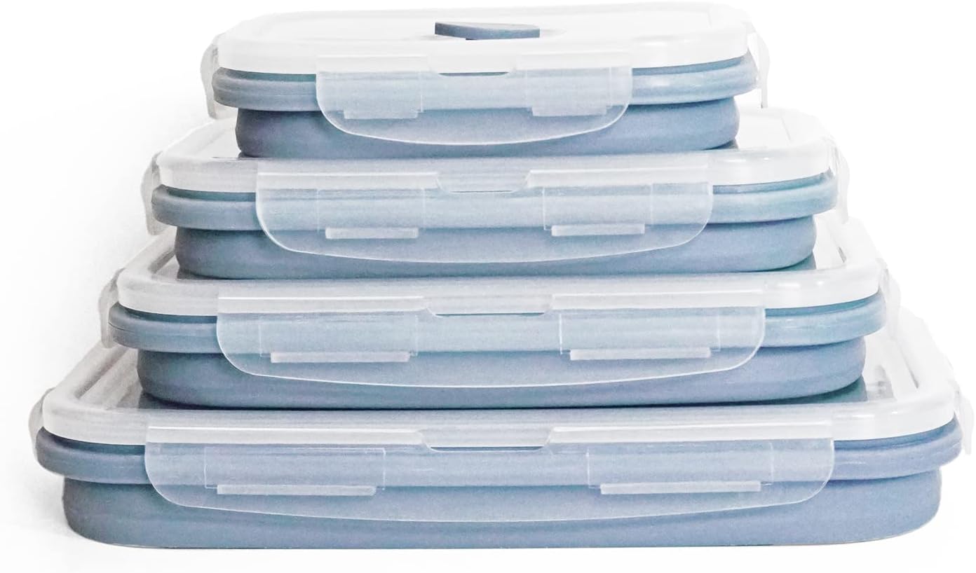 Amazon.com: ACED Set of 4 Flat Stacks Collapsible Storage Containers ...