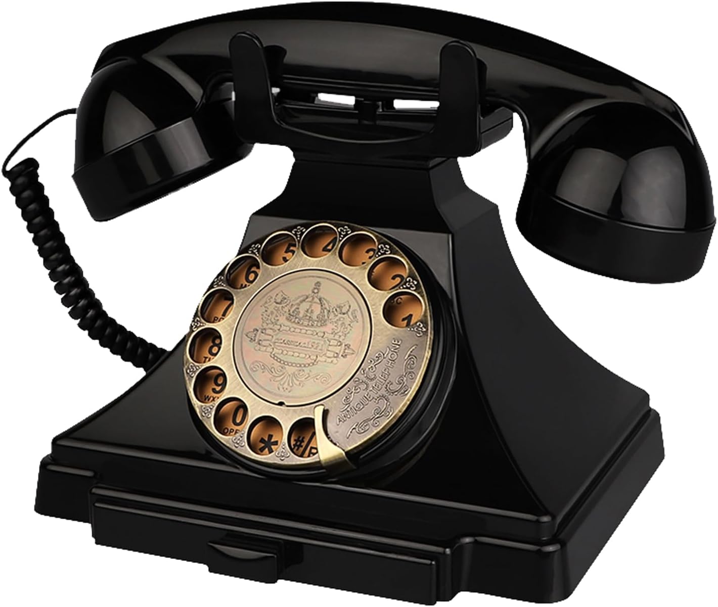 Amazon.com : Benotek Corded Landline Home Phone, Black Retro Style ...