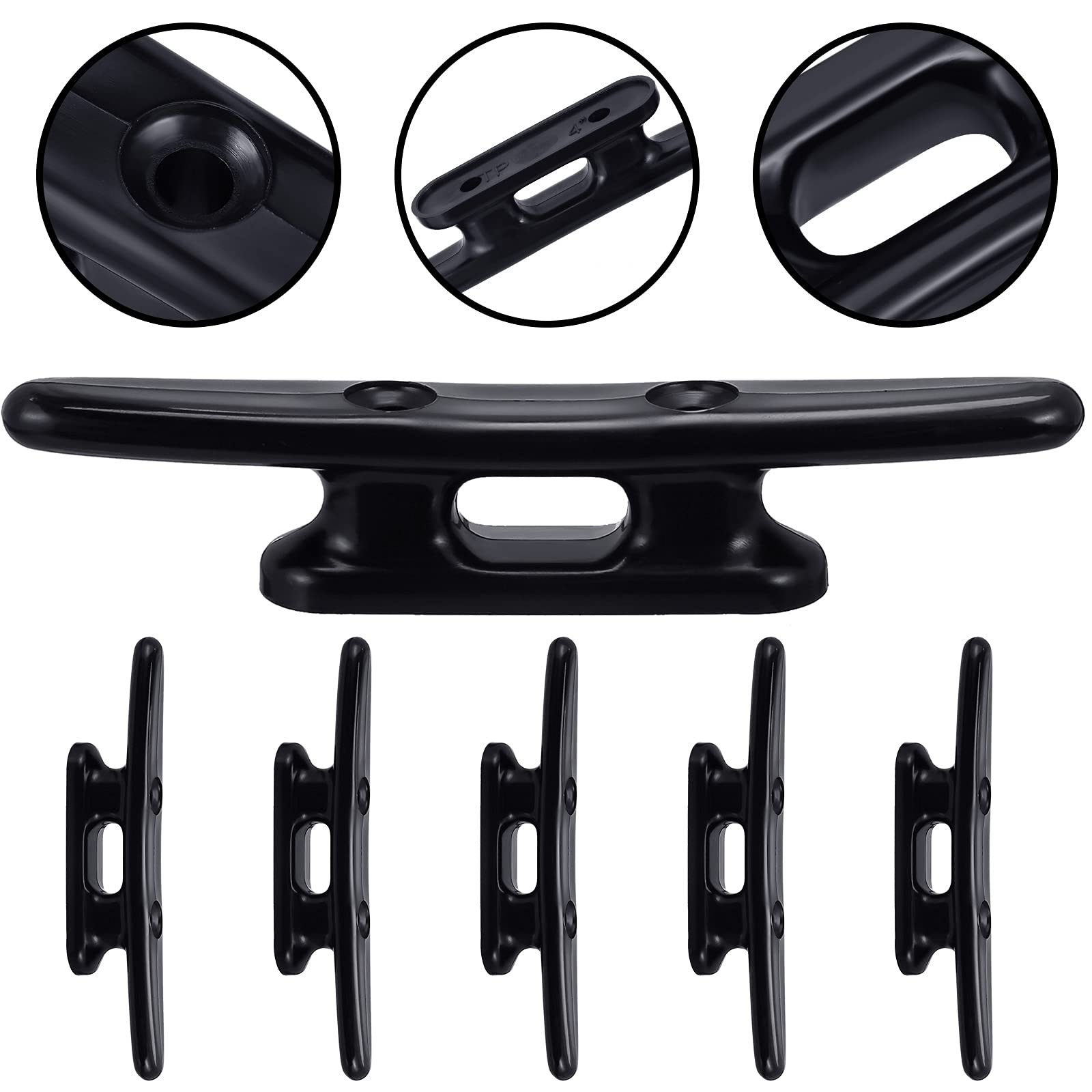 Snapklik.com : Hestya 8 Pieces Black Boat Cleat Kayak Dock Cleats Boat ...
