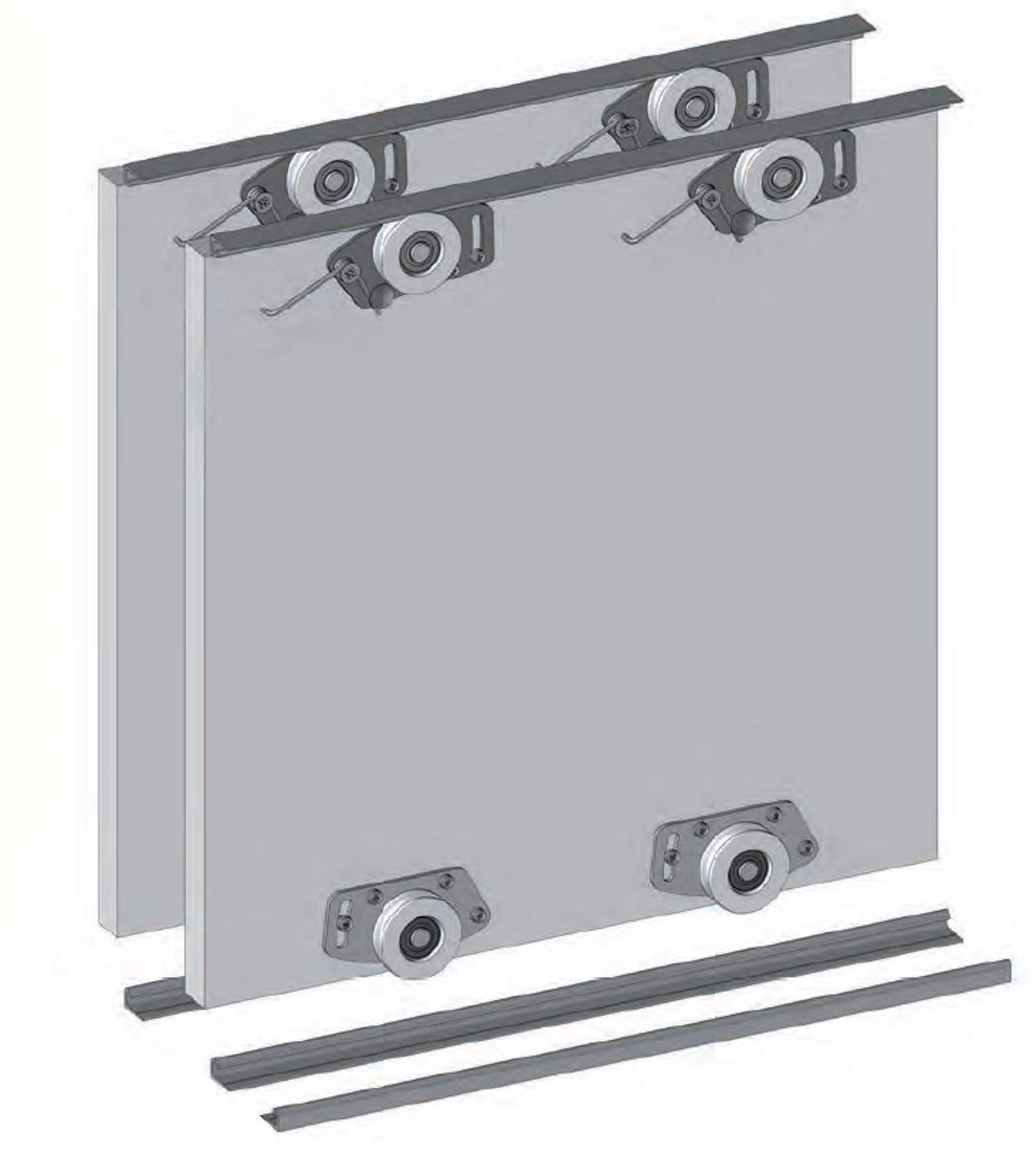 Wardrobe Sliding Door Track Gear System Kit - MITO PLUS - 2000mm ...