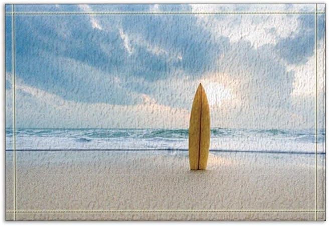 Amazon | Assanu サーフィンインテリアサーフボードバイザシーシャワーカーテンバスラグ滑り止め床出入口屋外屋内フロントドアマット ...