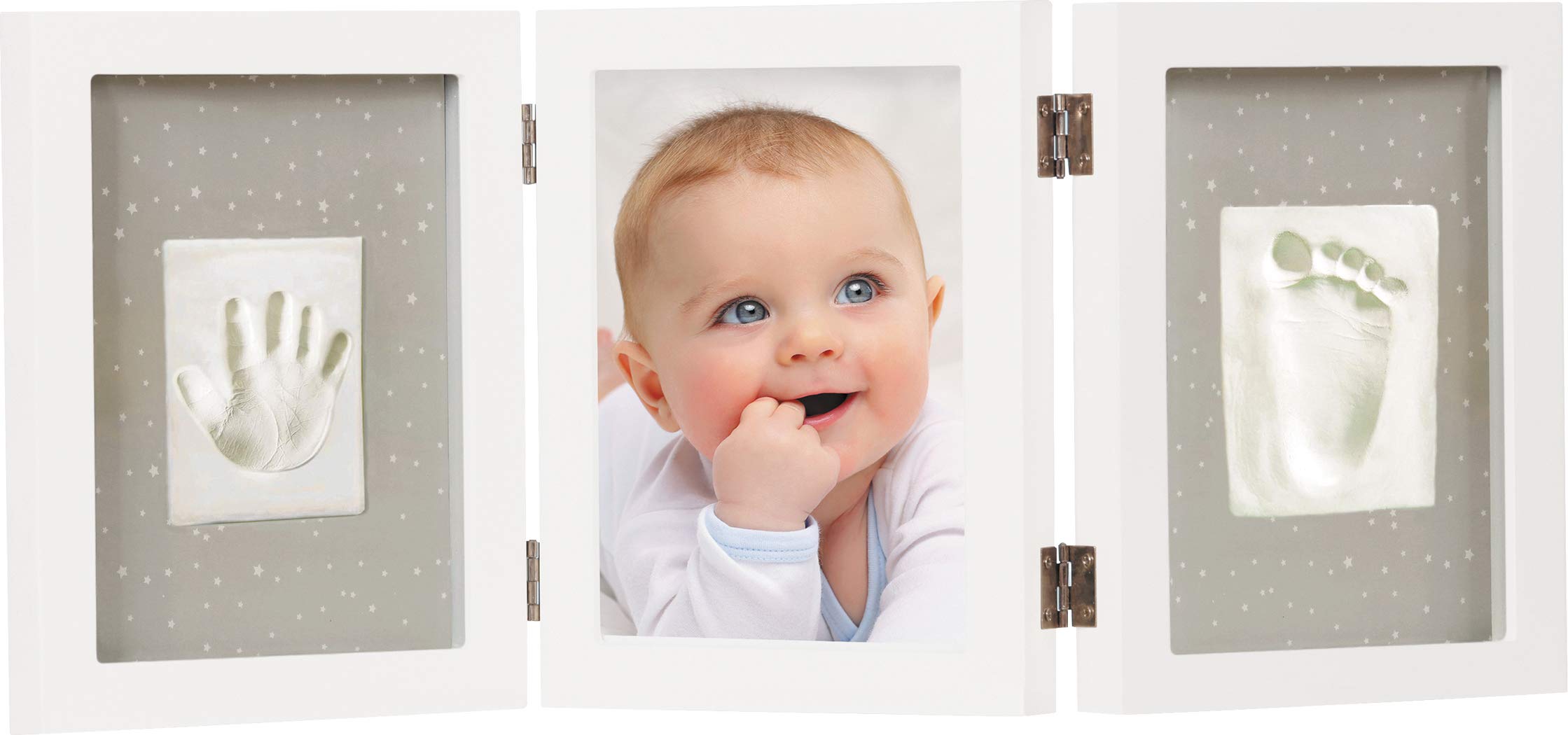 Buy Dooky Baby Handprint Gift |Triple frame white| baby handprint gift ...