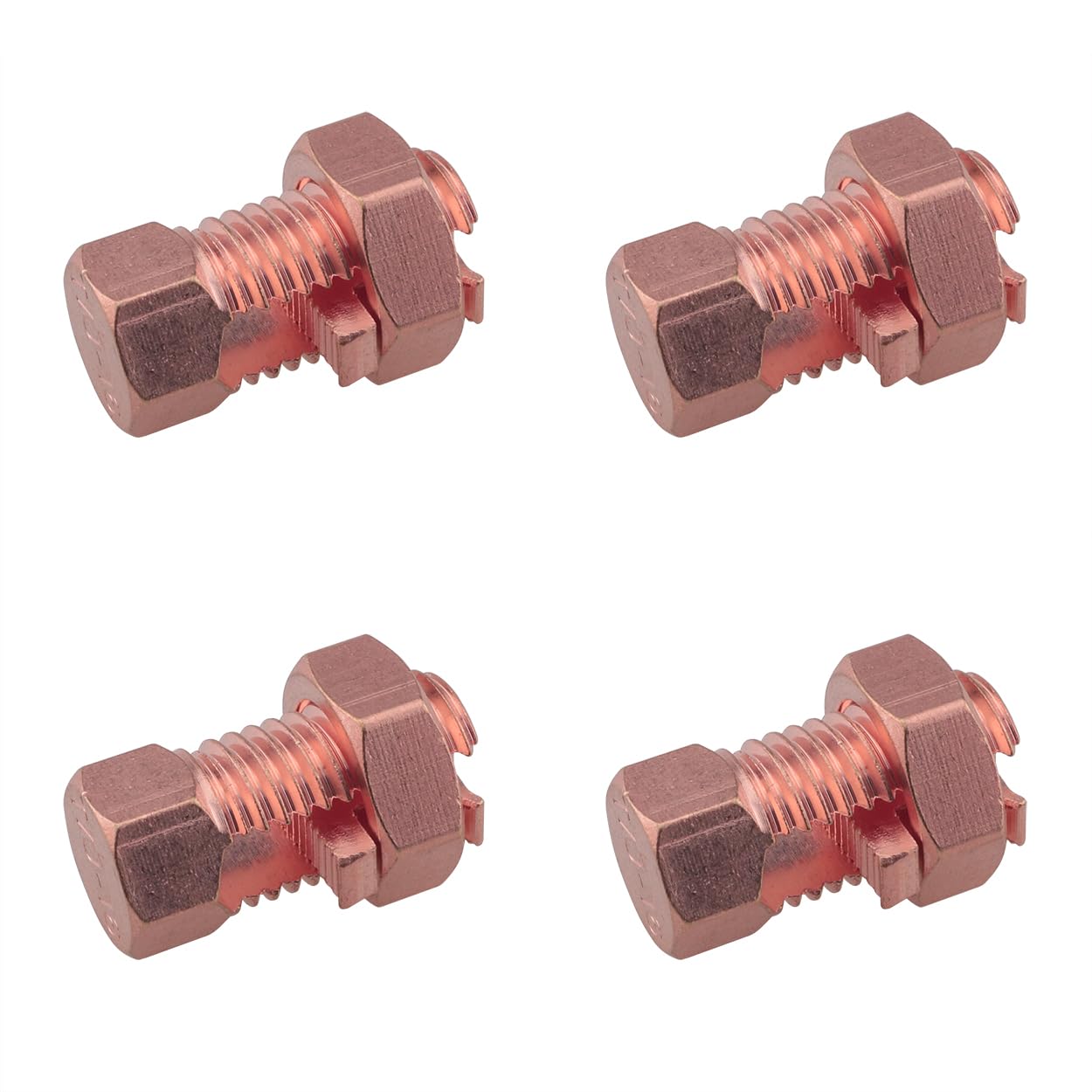 Ruiwaer 4PCS Split Bolt Connector Copper Grounding Clamps Superior ...