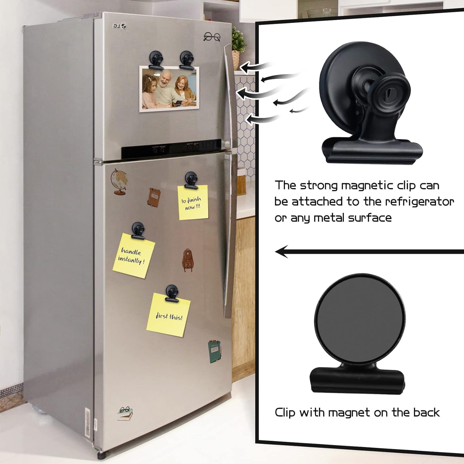 Snapklik.com : Grtard 40 Pack Magnetic Clips Heavy Duty, Black Magnet ...