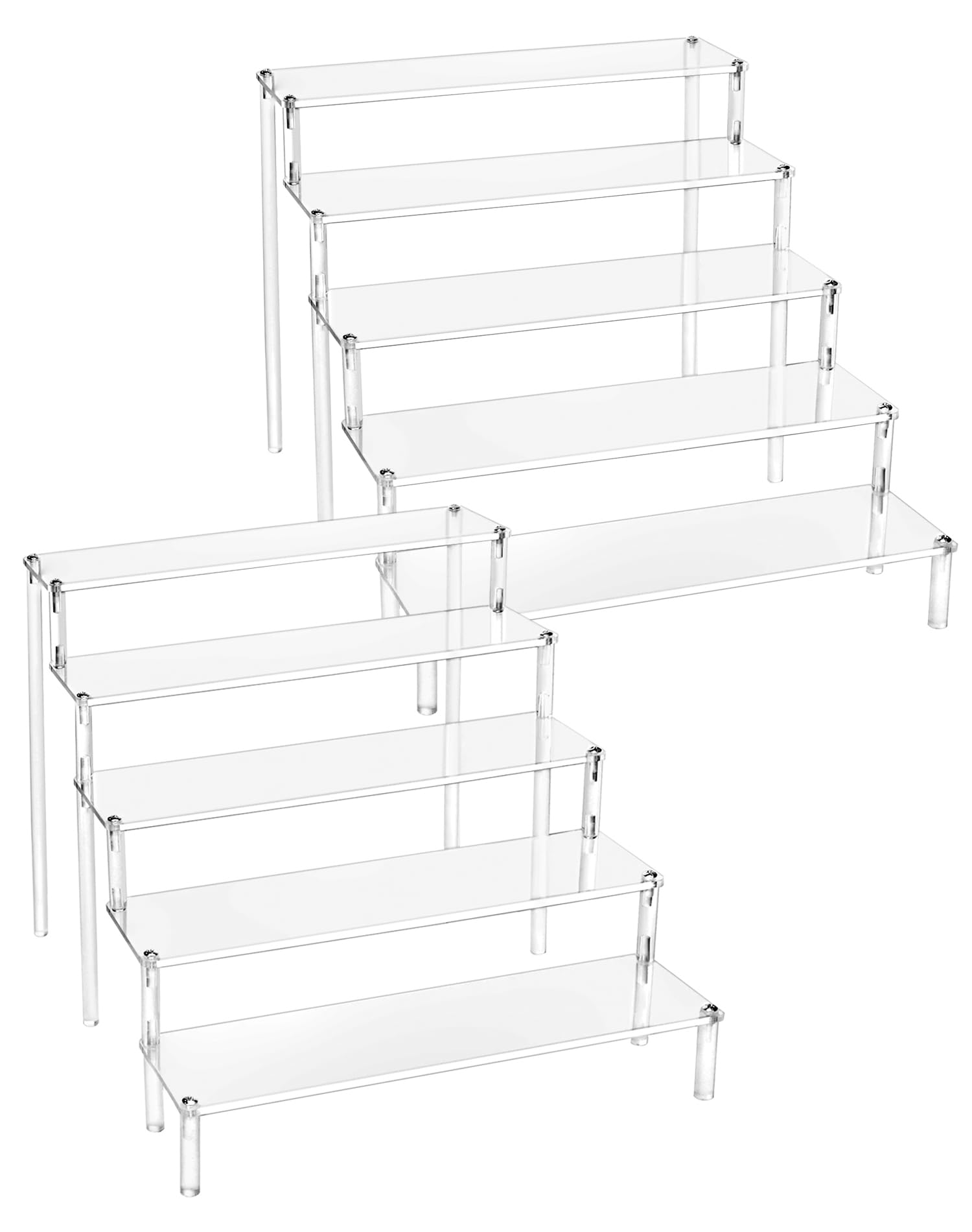 QWORK® 2 Pack 5 Tier Clear Acrylic Display Stand Retail Riser for Pop ...