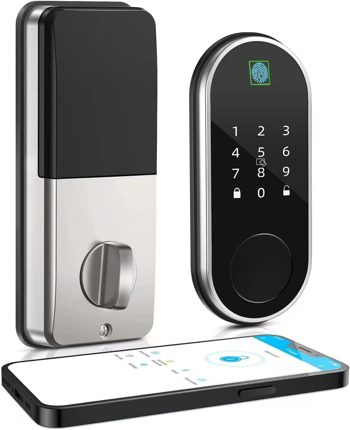 Smart Deadbolt Door Lock, Keyless Entry Door Lock Biometric Fingerprint ...