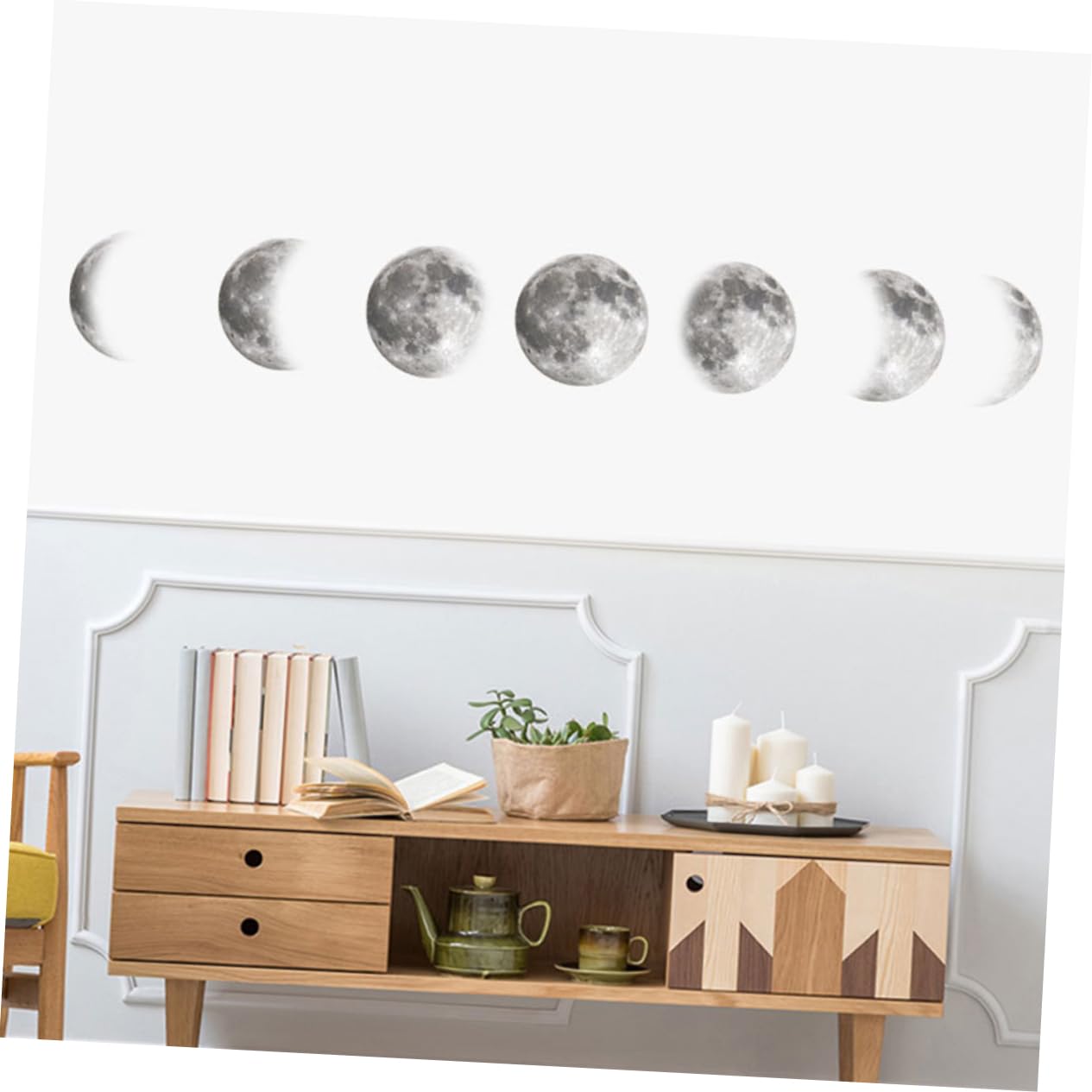 Snapklik.com : Moon Phase Wall Decals Removable Moon Decals Sunflower ...