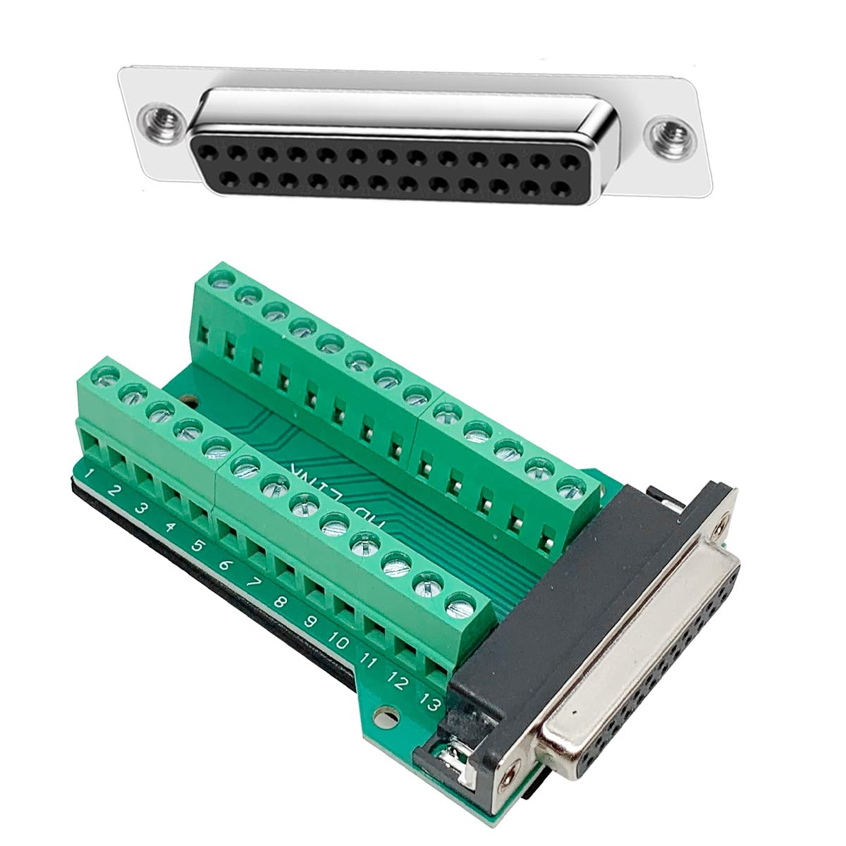 Snapklik.com : Jienk 2Pcs DB25 Male Female Breakout Board Connector ...