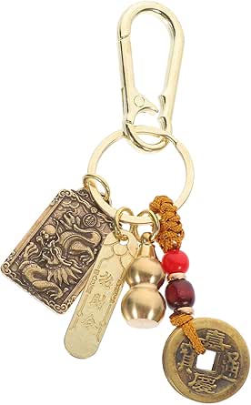 Amazon.com: DEARMAMY Chinese Feng Shui Keychain, Brass Wu Keychain ...