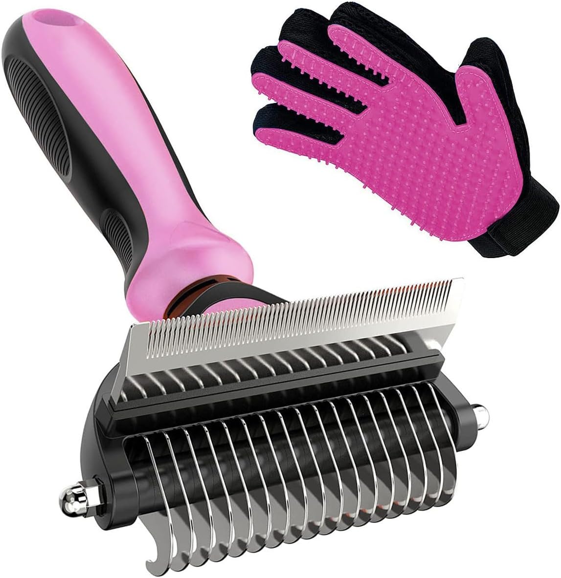 2PCS Cepillos para Perros, Herramienta de Muda 2 en 1 y Rastrillo de ...