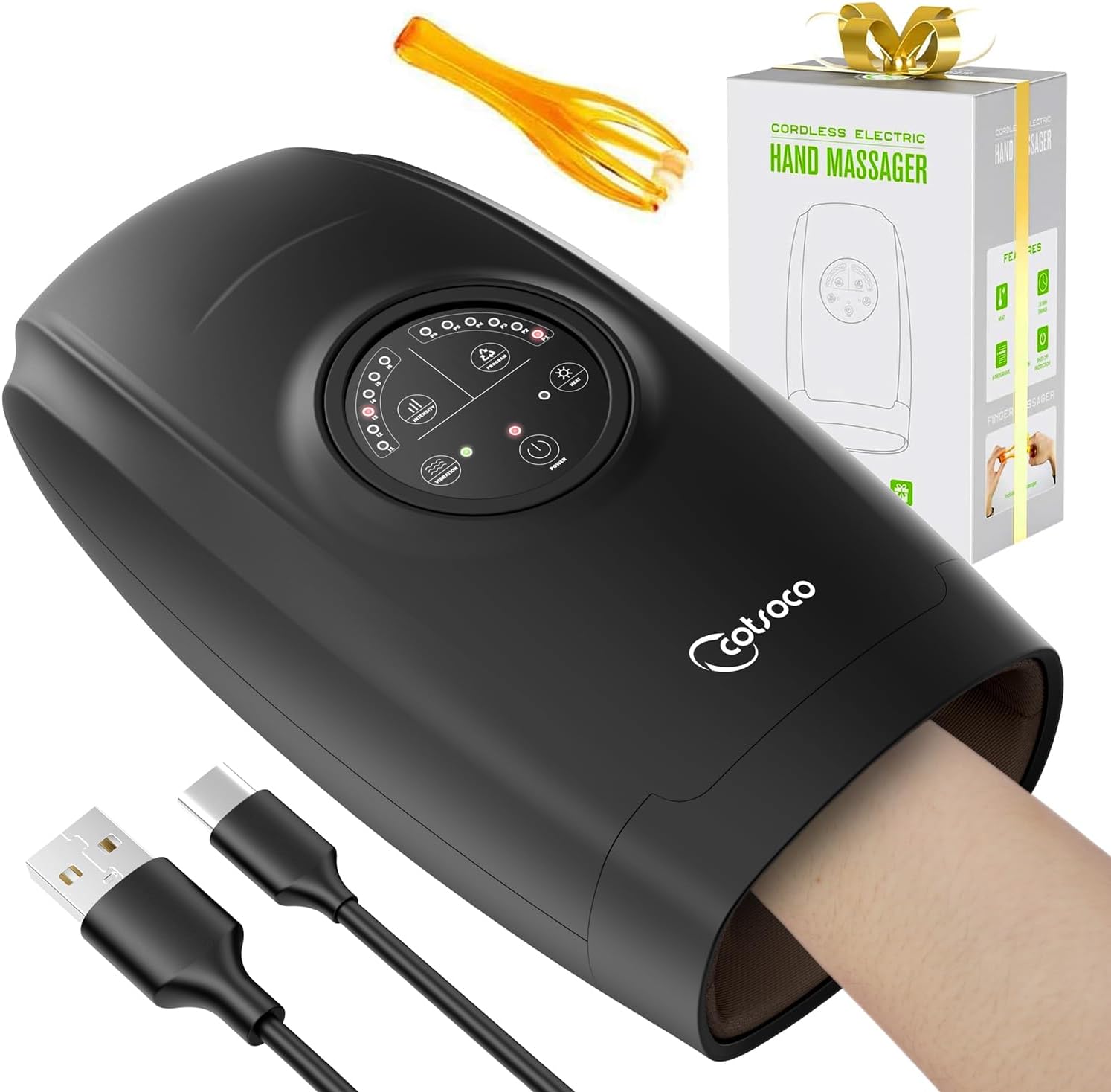 Amazon.com: cotsoco Hand Massager with Heat and Compression, 3D Machine ...