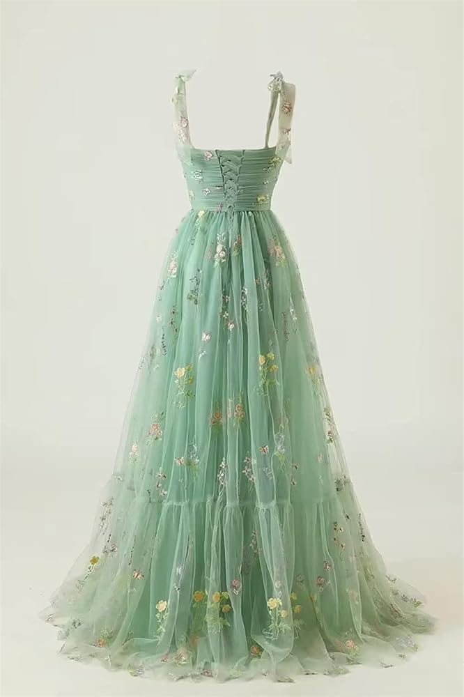 Spring Prom Dresses 3D Flower Lace Prom Dress Spring Dress Fg693