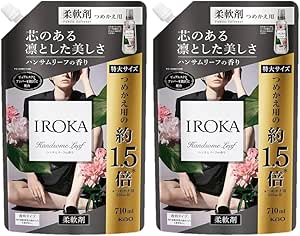 Amazon | 【2個セット】 IROKA ハンサムリーフの香り 650ml x 2袋セット 柔軟剤 詰め替え用 イロカ 大サイズ おまけ付 | ノーブランド品 | 液体柔軟剤