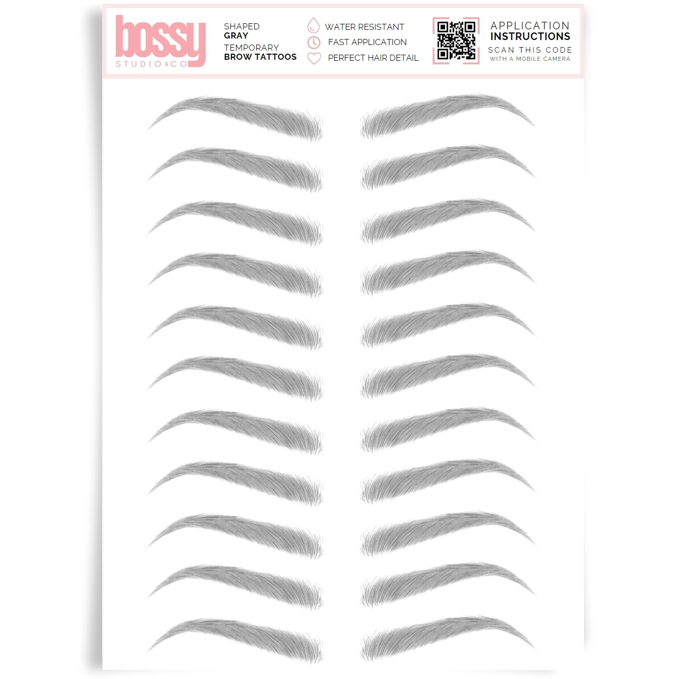 Amazon.com : Brows by Bossy Studio & Co Temporary Eyebrow Tattoos ...