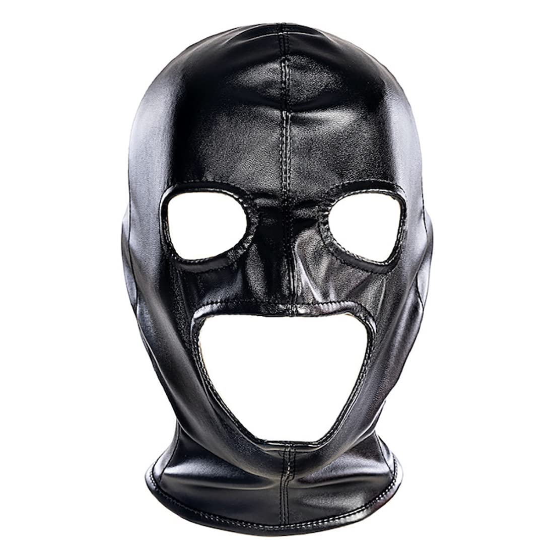 Amazon.com: Soft Leather Hollow Out Masks Lace-up Adjustable Head Hood ...