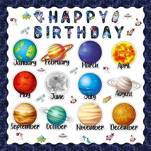 Amazon.com : Space Theme Reading Classroom Bulletin Board Decors, Outer ...