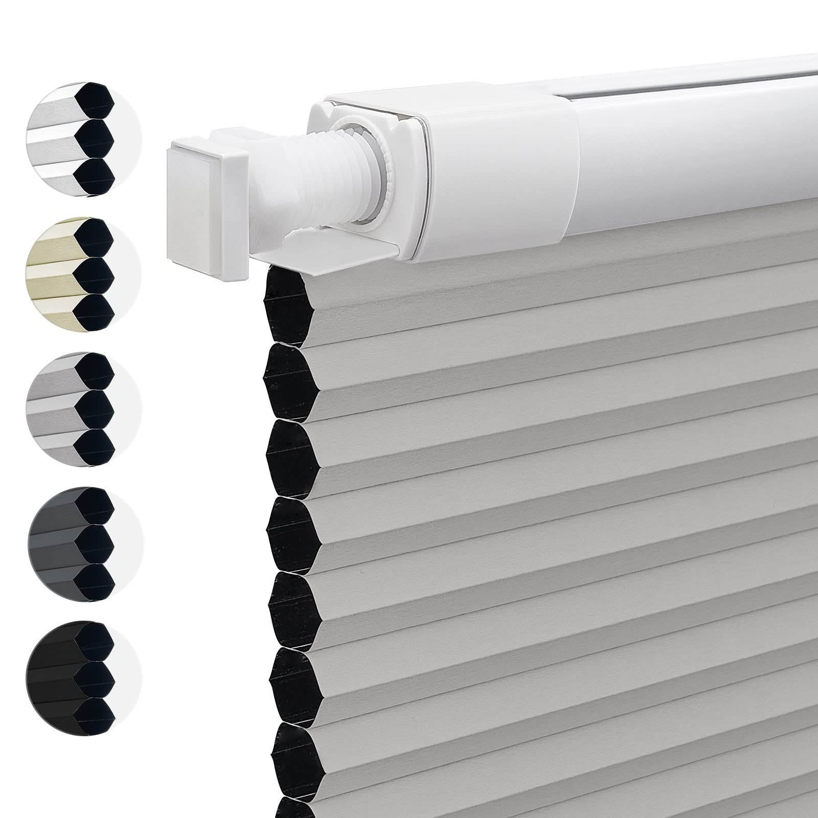 Amazon.com: Keego Cordless No Drill Cellular Blinds for Window Blackout Honeycomb Shades No ...