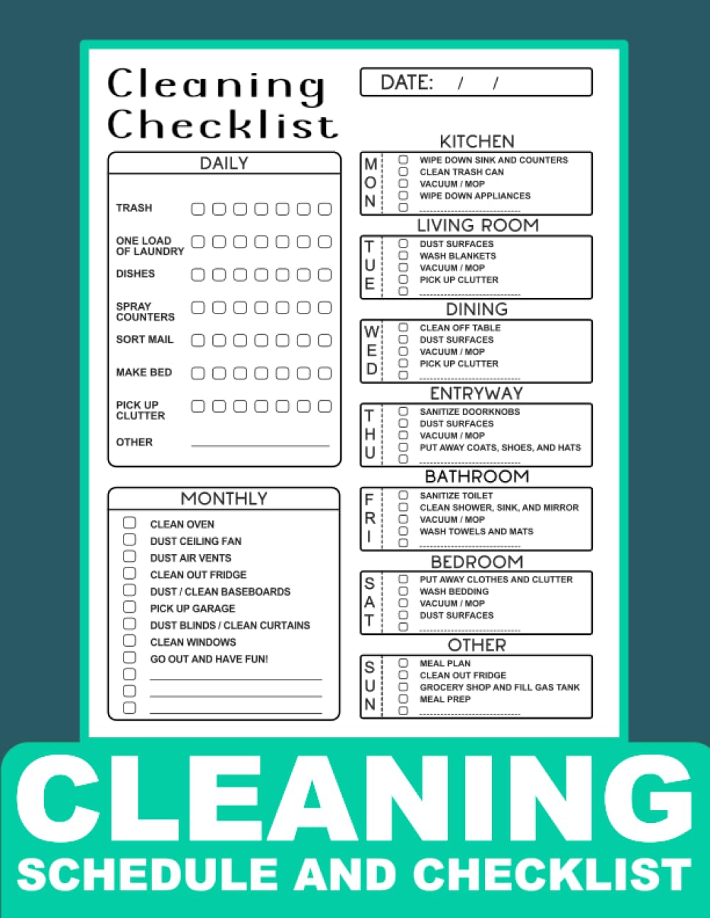 Cleaning Schedule and Checklist: Daily Weekly and Monthly Home Cleaning ...