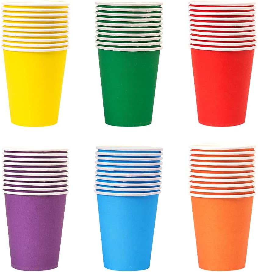Amazon.com: UUYYEO 60 Pcs Colorful Paper Party Cups Multicolored ...