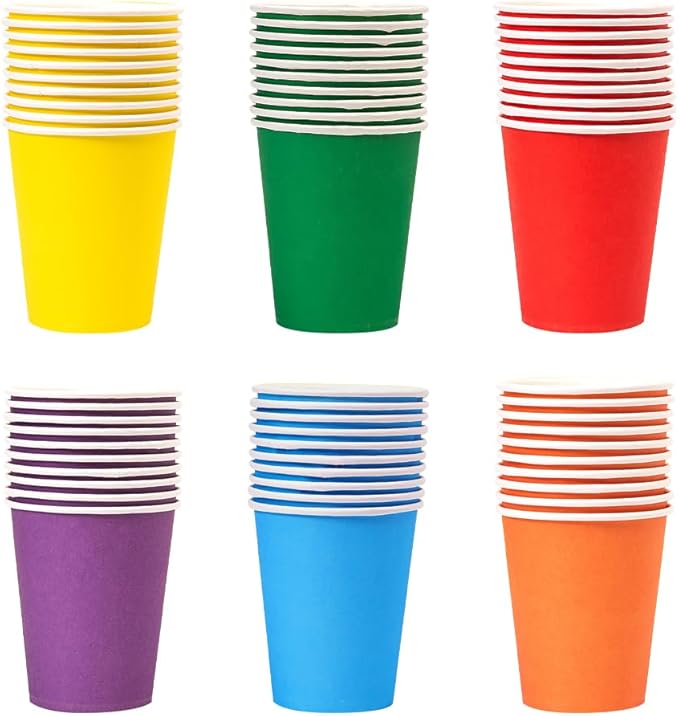 Amazon.com: UUYYEO 60 Pcs Colorful Paper Party Cups Multicolored ...