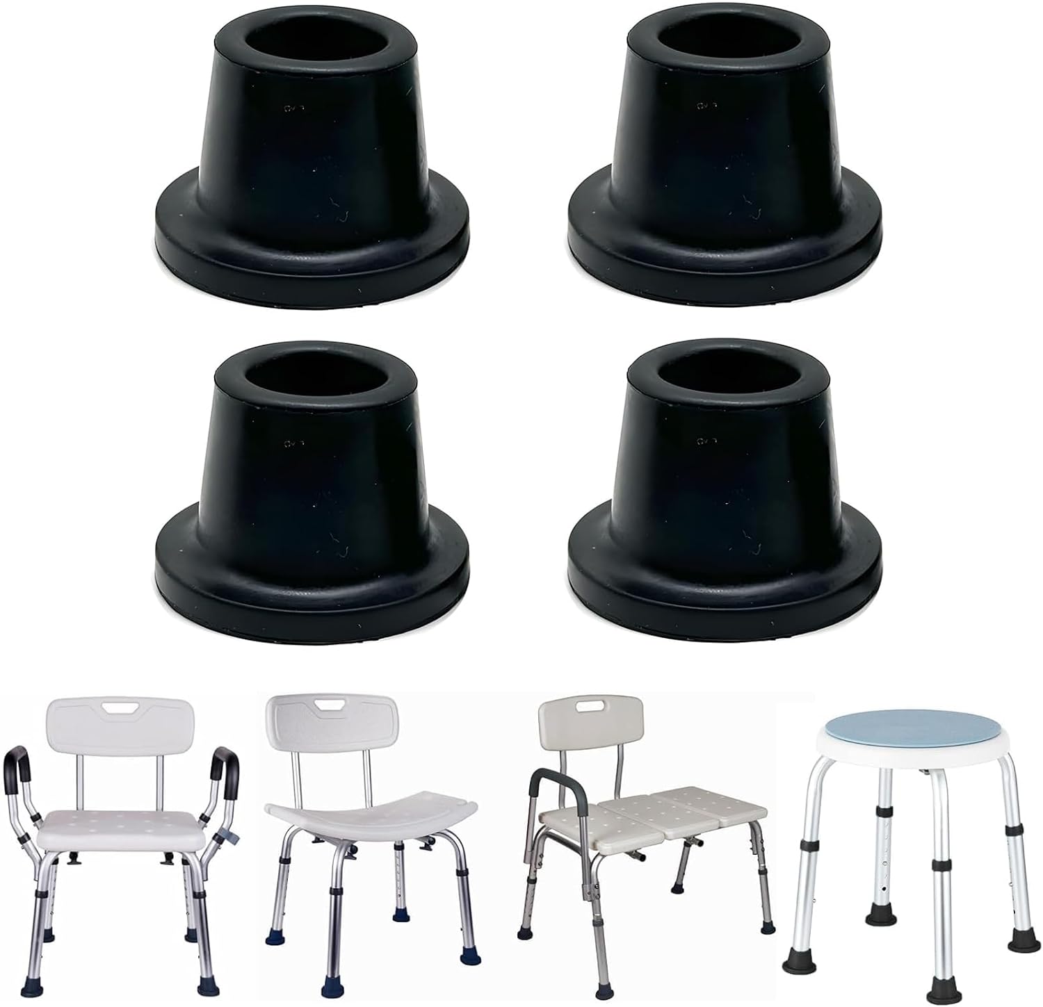 Shower Chair Leg Caps Replacement Feet Heavy Duty 4 Pack Shower Chair ...