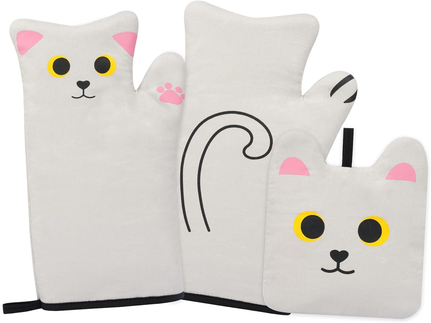 Amazon.com: NIGOWAYS Oven Mitts,Cute Cat Design Cooking Glove,Quilted ...