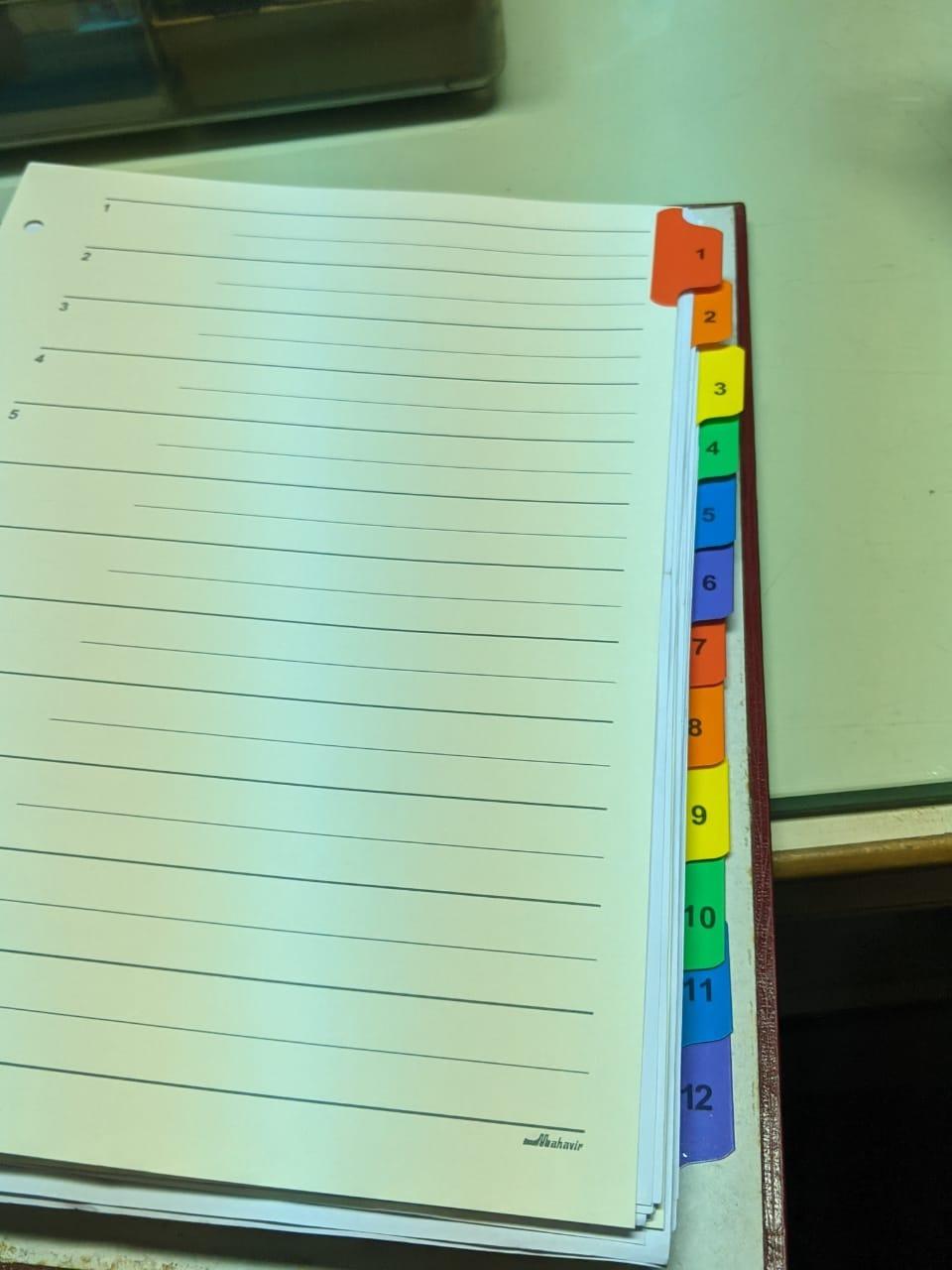 Mahavir - Binder Index Divider (1 to 31) - Separators for Box Files ...