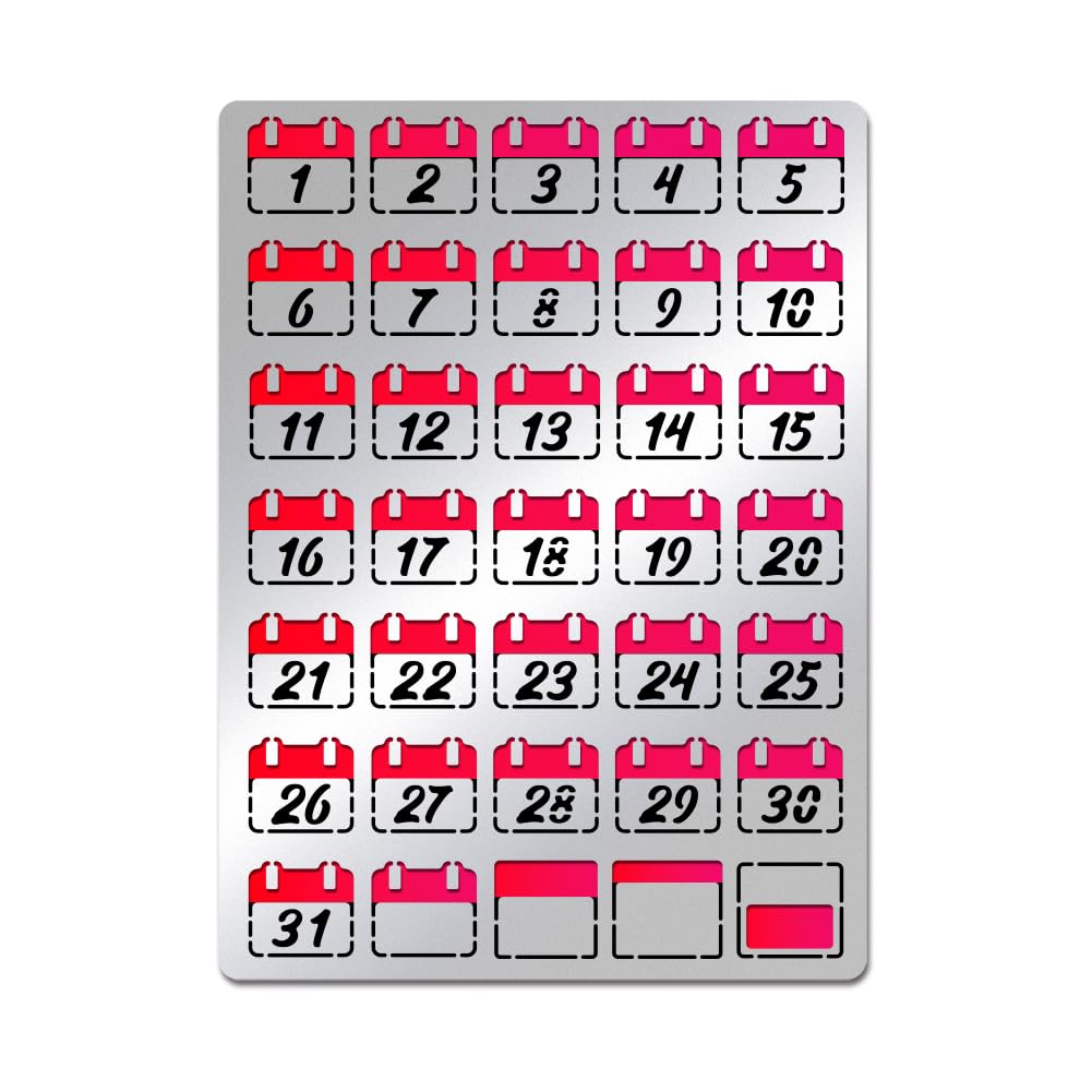 Amazon.com: BENECREAT Calendar Stencils, 7.5x5.5" Digital Calendar ...
