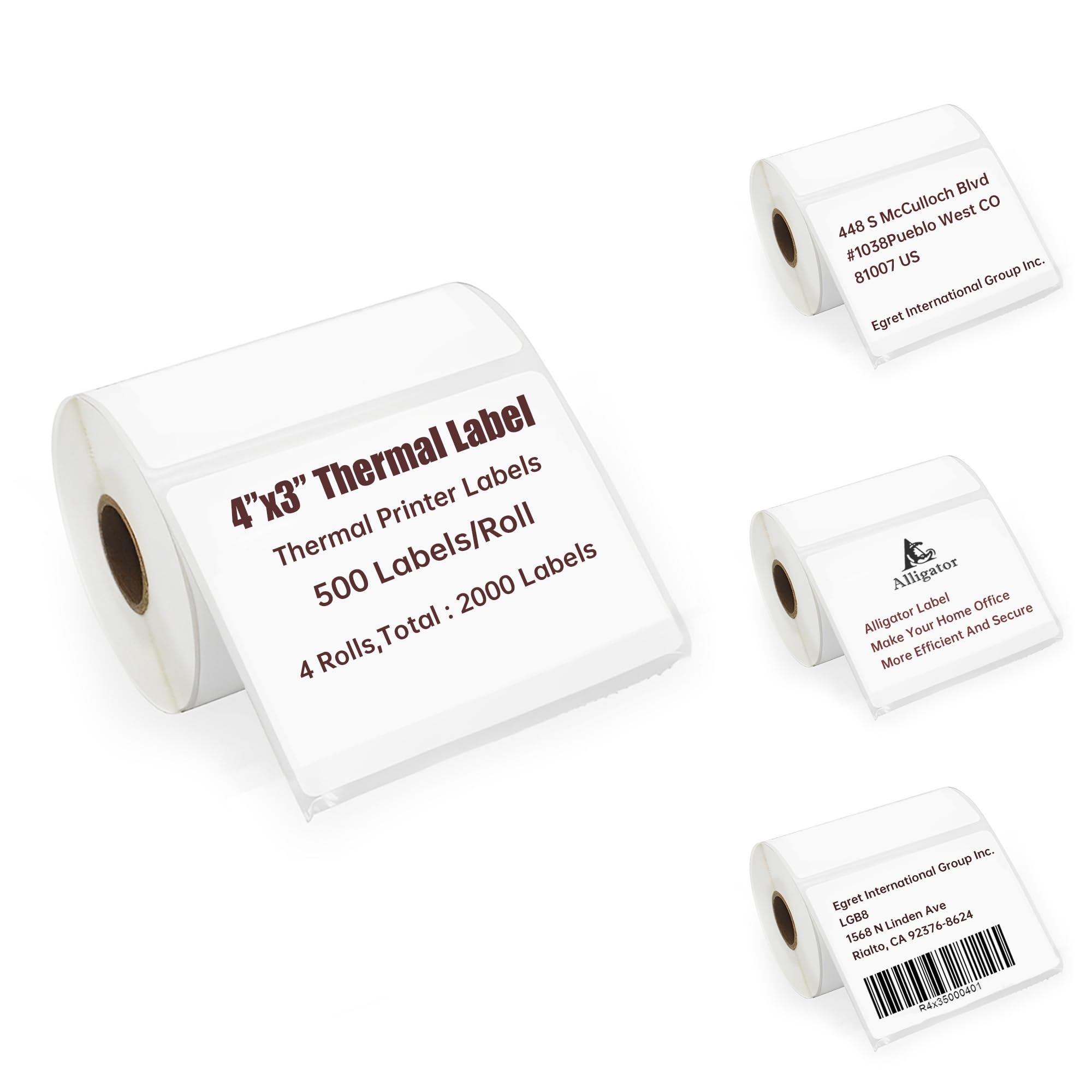 Amazon.com : ALLIGATOR 4x3 Thermal Printer Labels 500 Labels/Roll, 4 ...