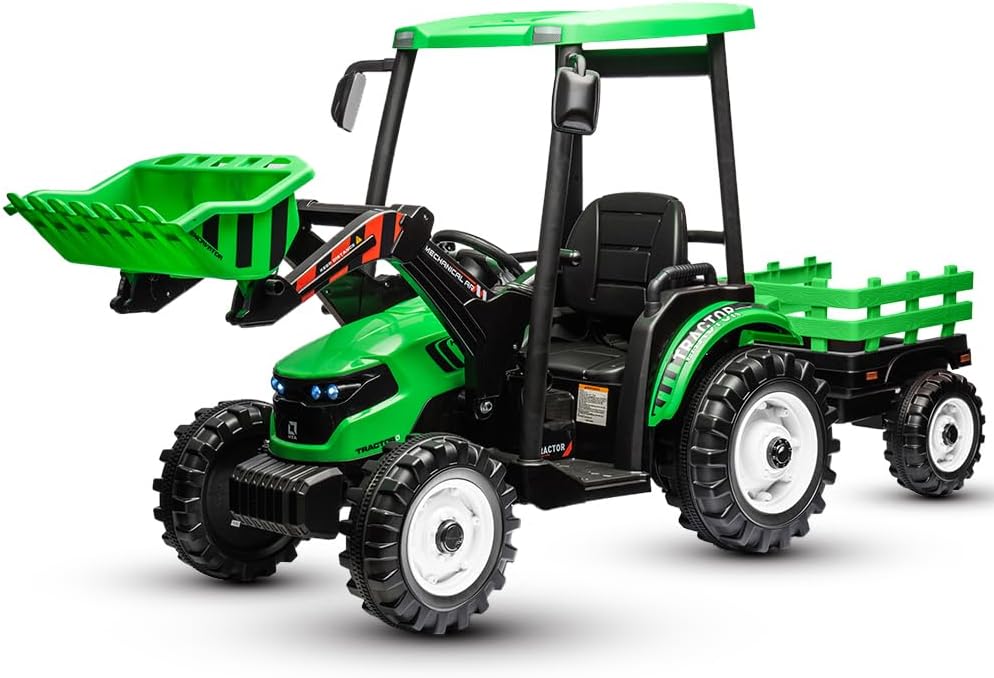 Amazon.com: EAPC Ride on Tractor with Trailer&Front Loader, 3IN1 24V ...