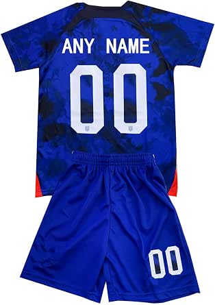 Amazon.com: Custom Kids Soccer Jersey Personalized Boys Football Shirt ...