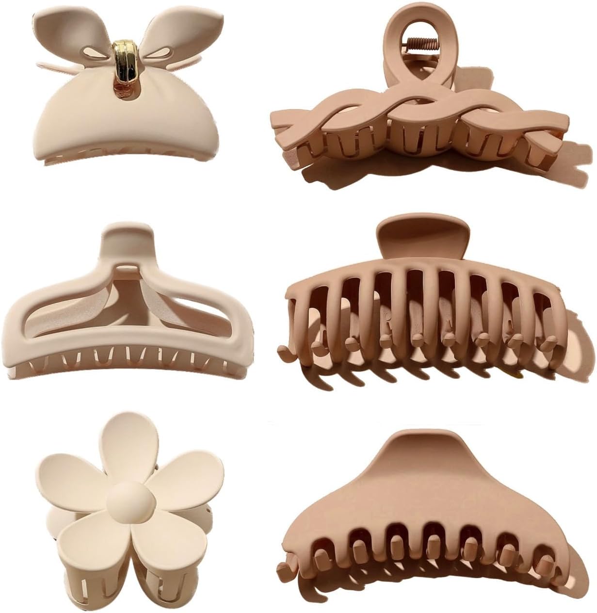 Amazon.com : Zoeyirou 6Pcs HAIR CLAW CLIPS for Women, 2.4-4.6 Inch ...