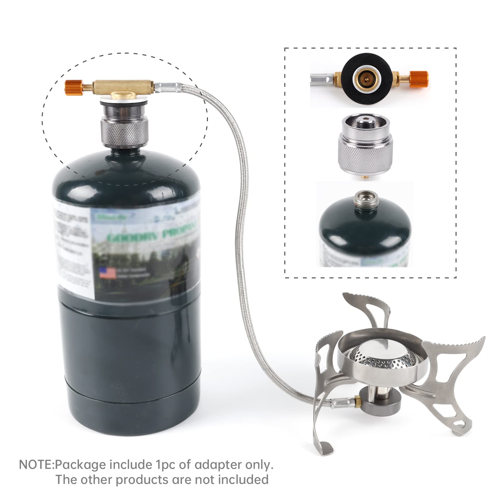 Snapklik Propane To Butane Adapter Camping Stove Adapter Fuel