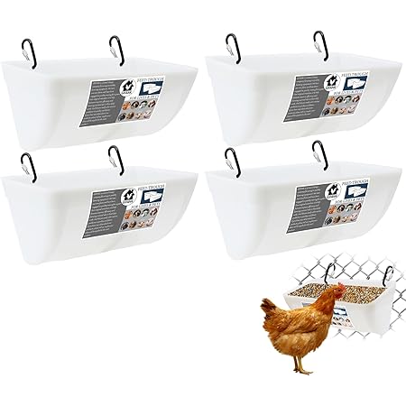 Amazon.com : GIFANK 4 Pack Chicken Feeder Feed Trough with Clips ...