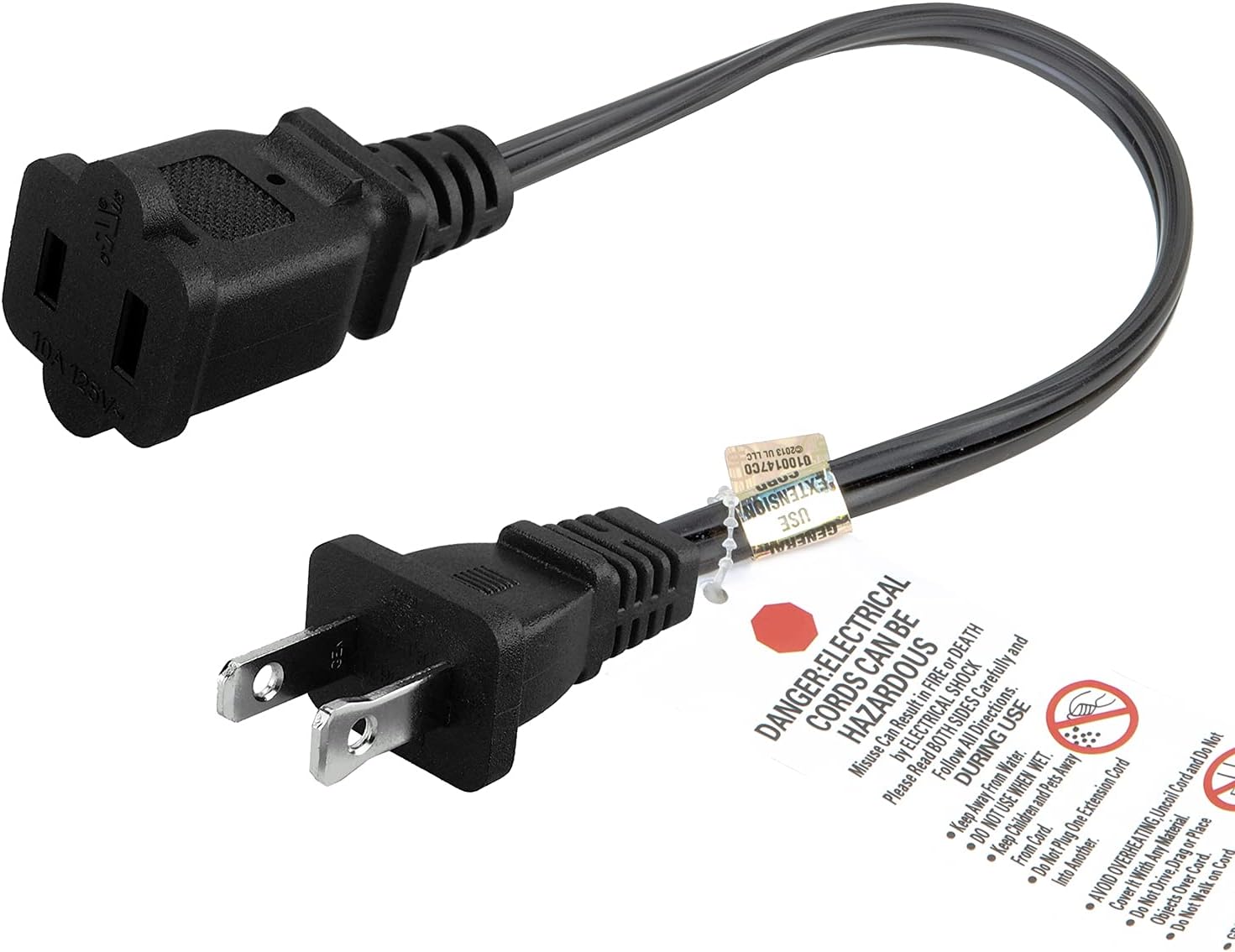 Amazon.com: VSEER Polarized 2-Prong Male-Female Extension Power Cord ...