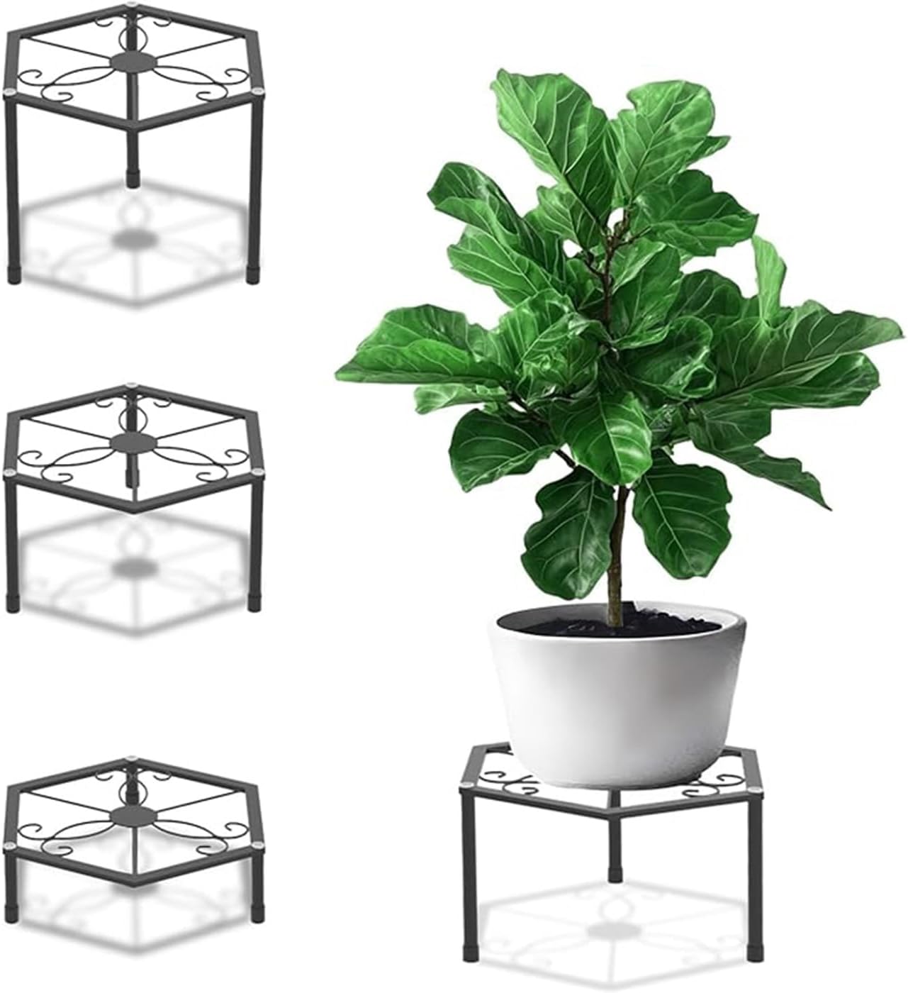 Amazon.com: Hctwsyl Small Metal Plant Stand - 3-Pack Black Short Flower ...