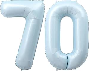Amazon.com: Blue Number 70 Balloon 40 inch, Large Jumbo Digit Foil ...