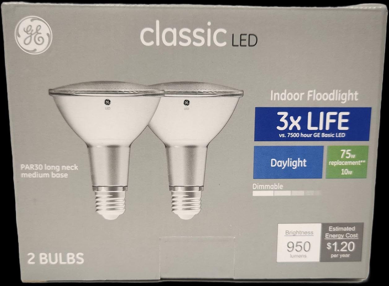GE Reveal 2-Pack 75 W Equivalent Dimmable Flood Color-Enhancing Par30 ...