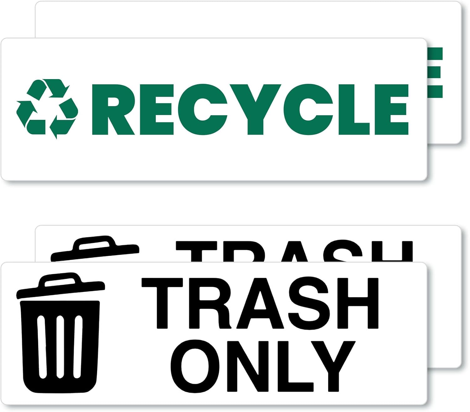 Amazon.com: Trash Recycle Stickers – Heavy-Duty Trash Bin Labels - 3-5 ...