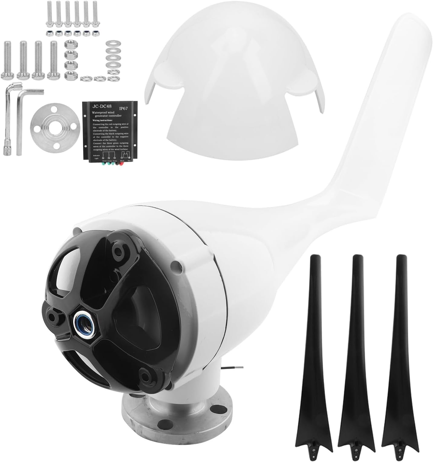 Amazon.com: 1200W Small Wind Turbine 3 Blades Wind Turbine DC 12V 24V ...