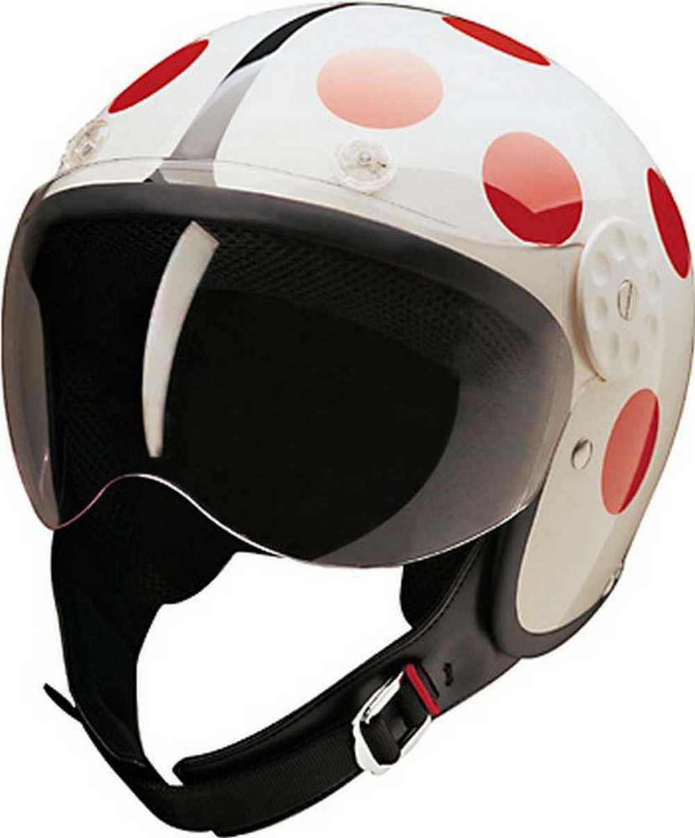 Amazon.com: HCI Open Face Fiberglass Motorcycle Helmet - White/Red ...