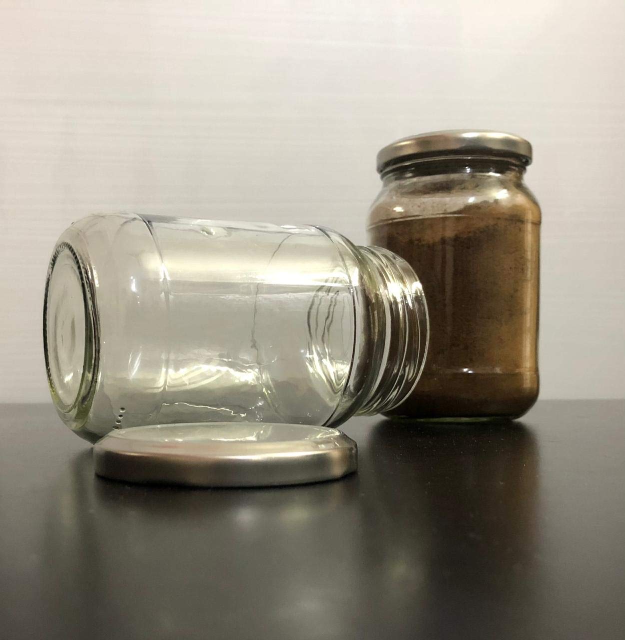 Kanch Glassware Antibacterial Round Glass jar | 500 ml Round Glass jar ...