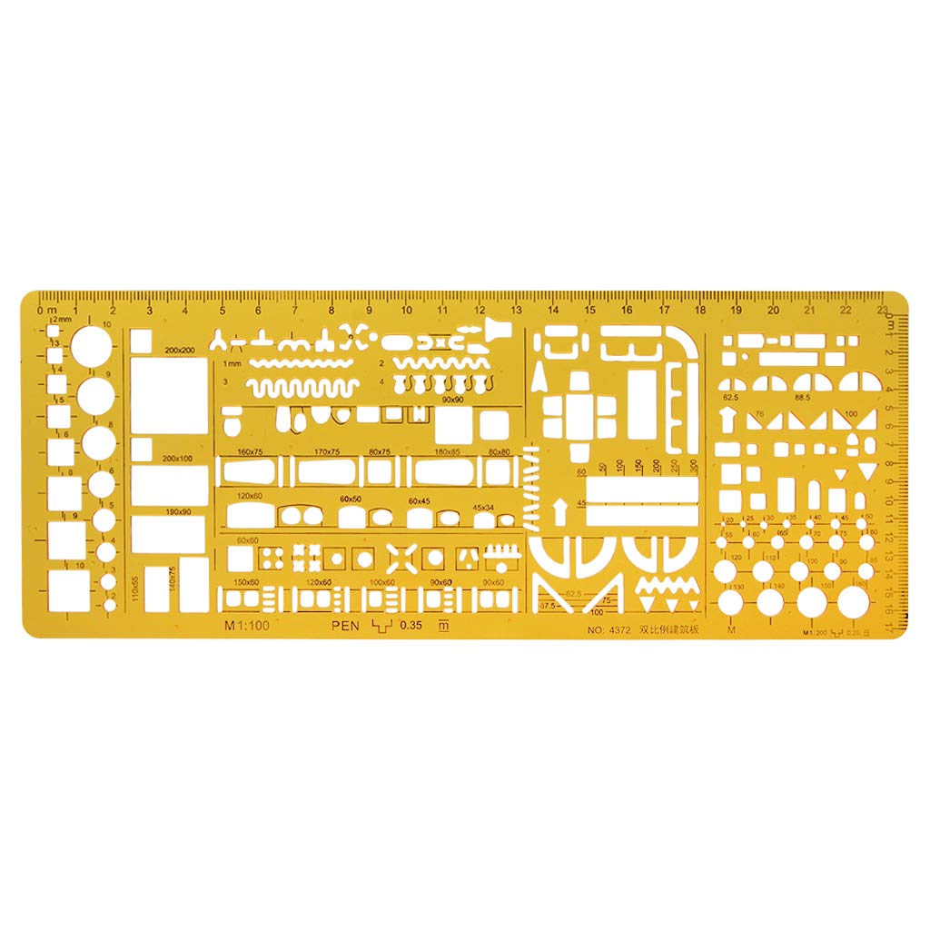 Buy Qiulip Professional Architectural Template Ruler Drawing Stencil ...